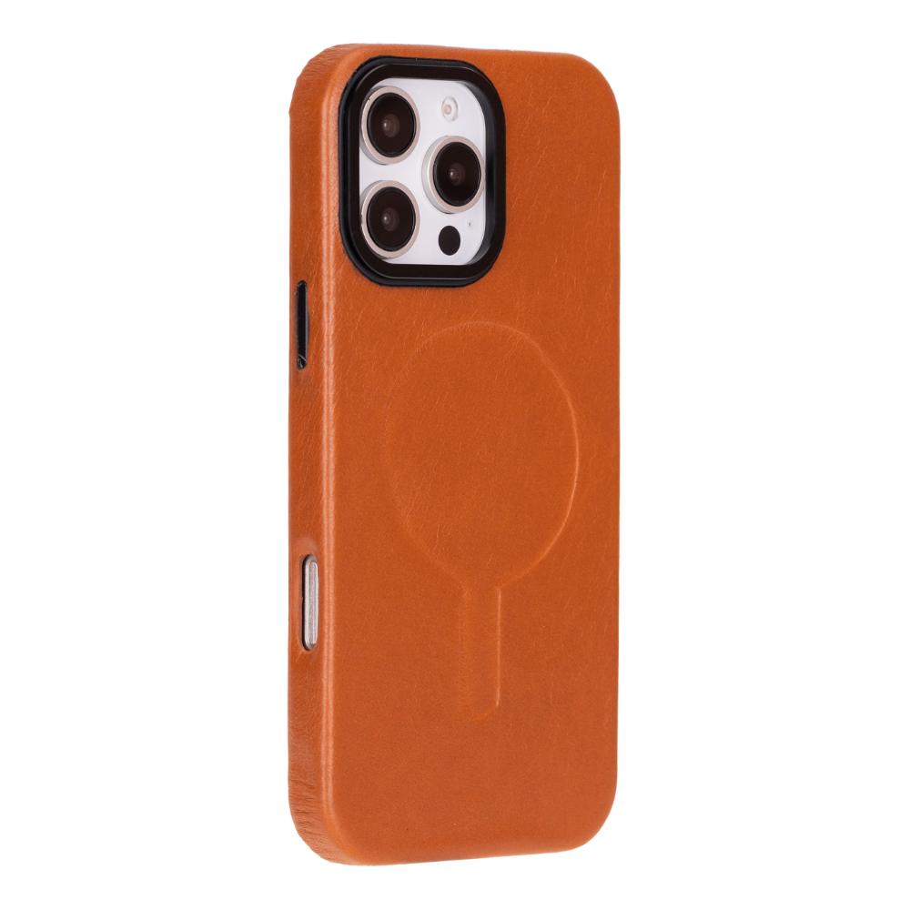 Rivo iPhone 16 Pro Leather Case, Burnished Tan