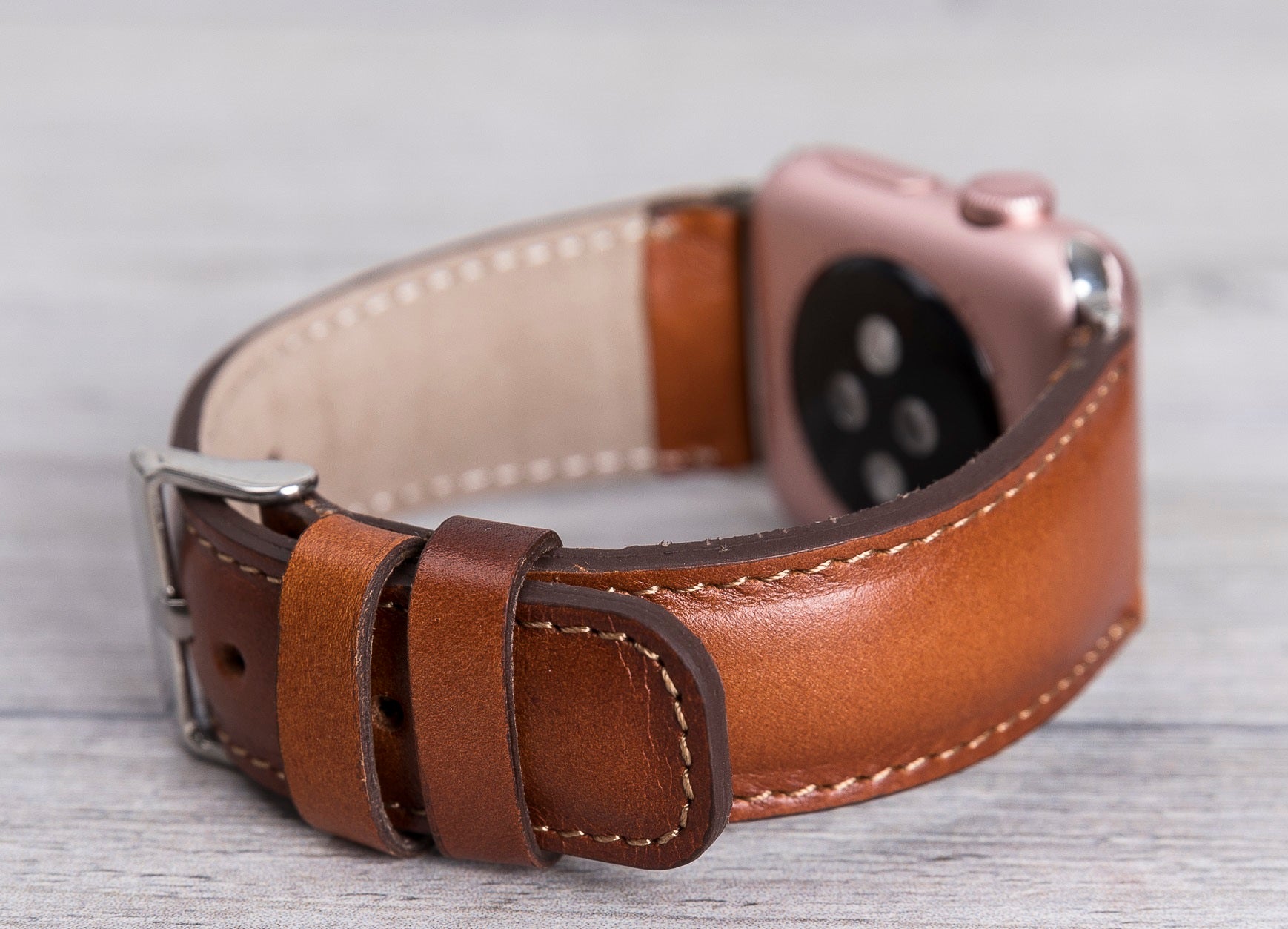 Full Grain Leather Tan Color Band for Apple Watch – O2Leather