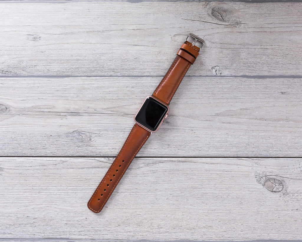 Full Grain Leather Tan Color Band for Apple Watch – O2Leather