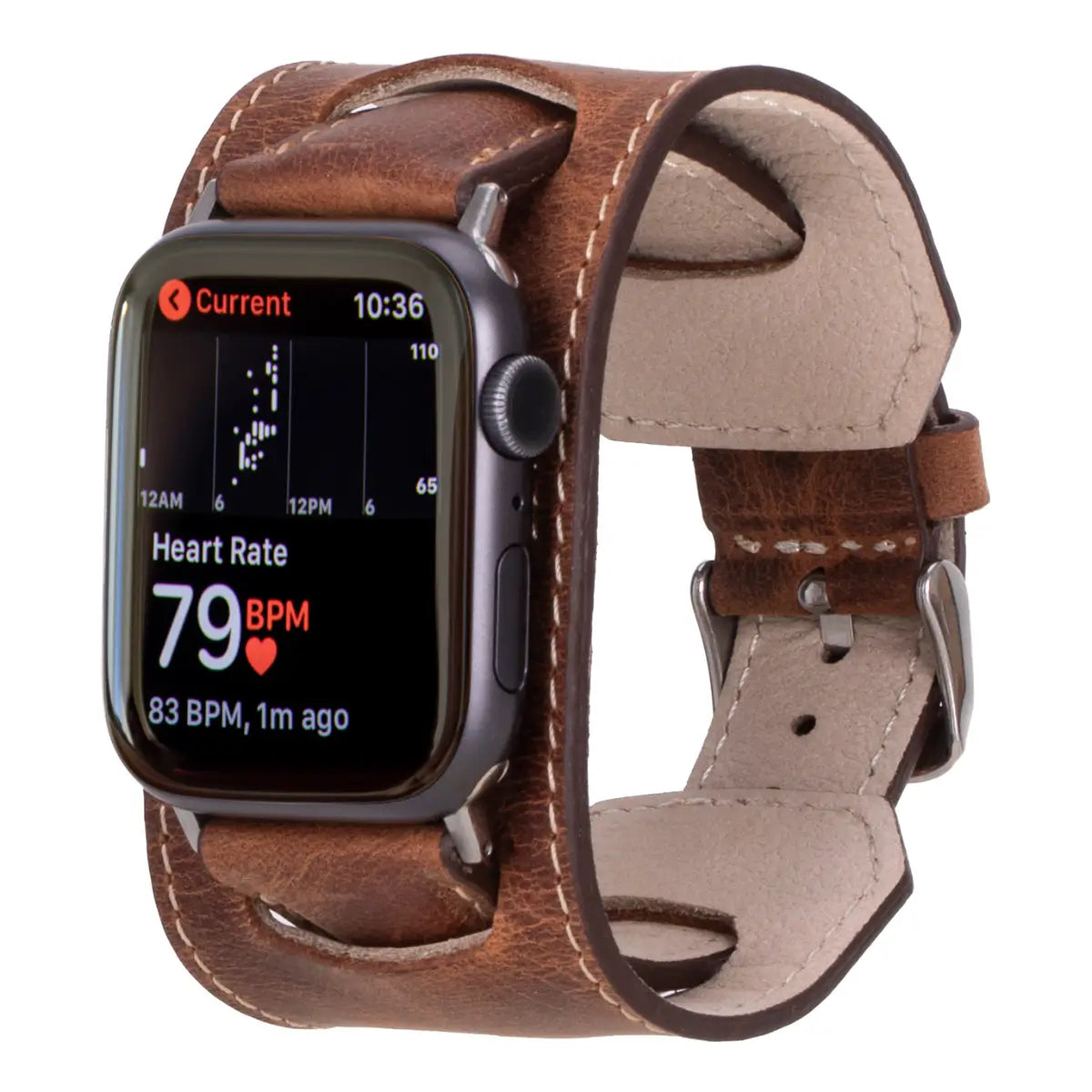 Distressed Brown Leather Cuff Apple Watch Band - O2 Leather