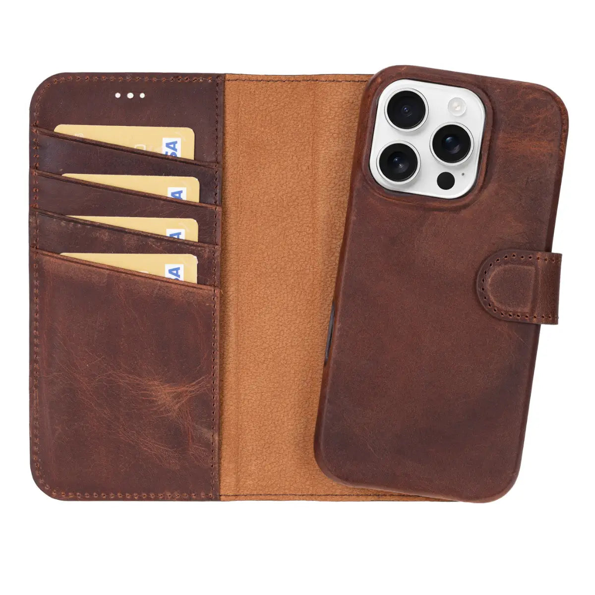 iPhone 17 Pro Max Leather Case – Distressed Brown | O2 Leather