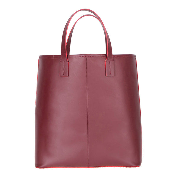 Valetto Leather Tote Bag - Bordeaux